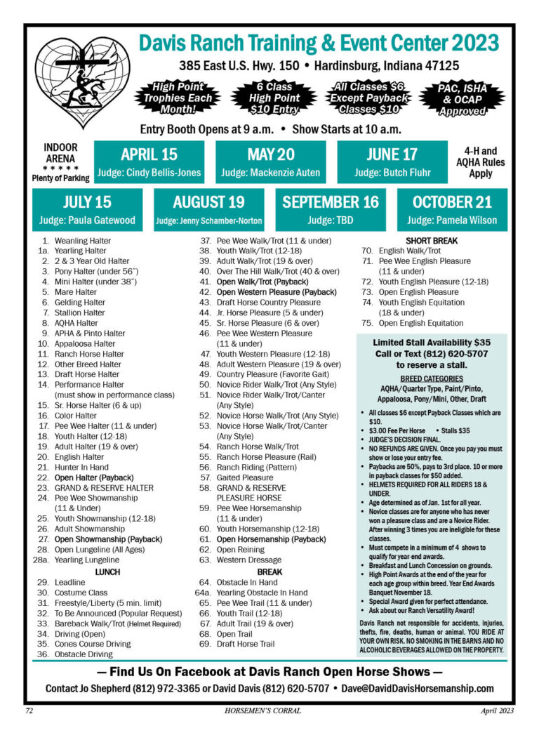 Davis Ranch Training & Event Center Horse Show